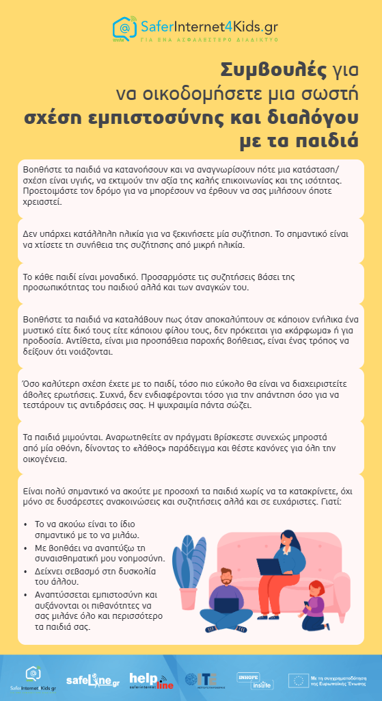 Εποικοδομητικός διάλογος με τα παιδιά | SaferInternet4kids